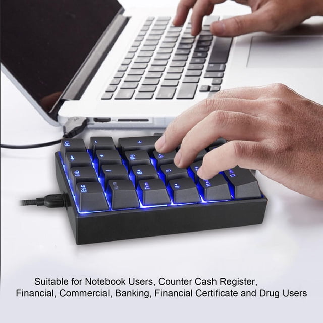 Wired Keyboard Stepped Keycap Fadeless Durable Backlit 21 Keys LED ...
