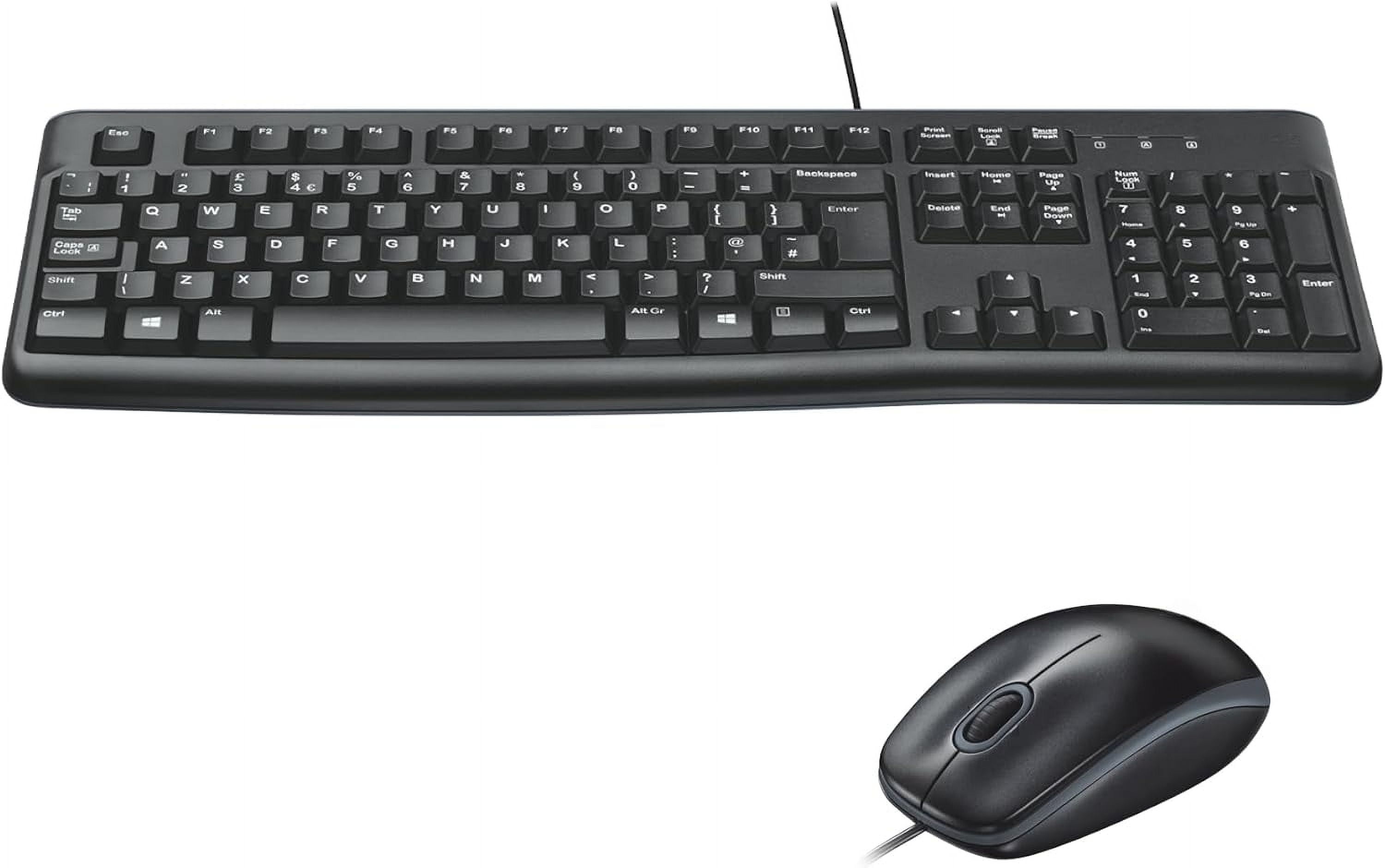 Wired Keyboard and Mouse Combo - UK Layout, Plug & Play USB, Full-Size ...