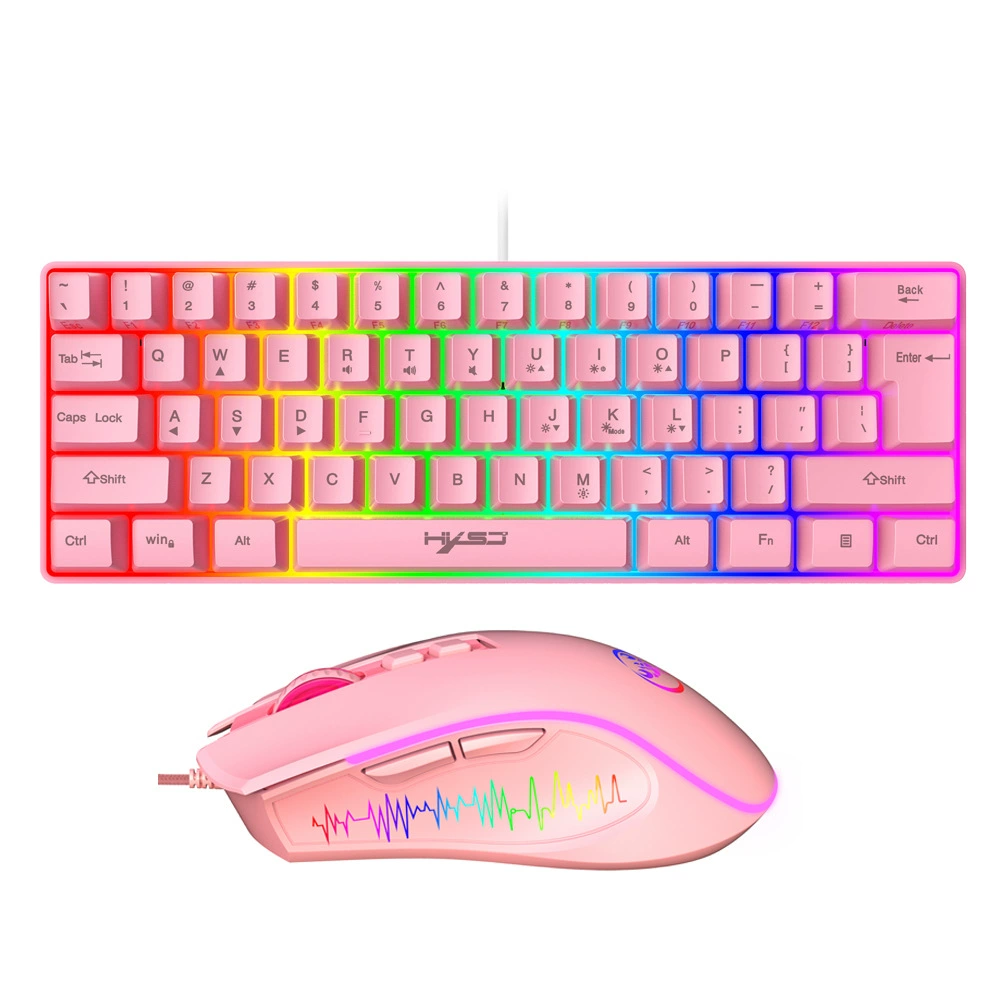 Wired Keyboard and Mouse Combo - USB Lighted Keyboard and Mouse,Pink ...