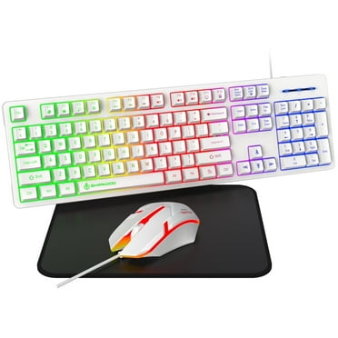 Shipadoo D500 RGB 104 Keys Gaming Keyboard and Mouse Combo, Black ...