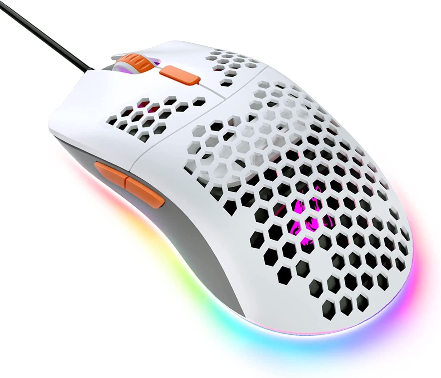 Wired Lightweight Gaming Mouse, 69g Ultralight Honeycomb Shell, RGB ...