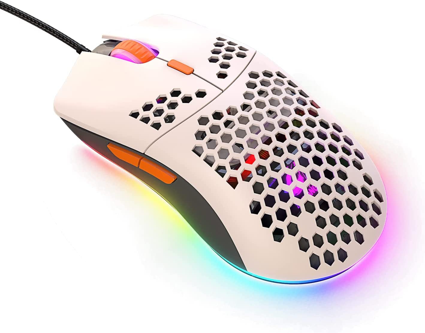 Wired Lightweight Gaming Mouse, 69g Ultralight Honeycomb Shell, RGB ...