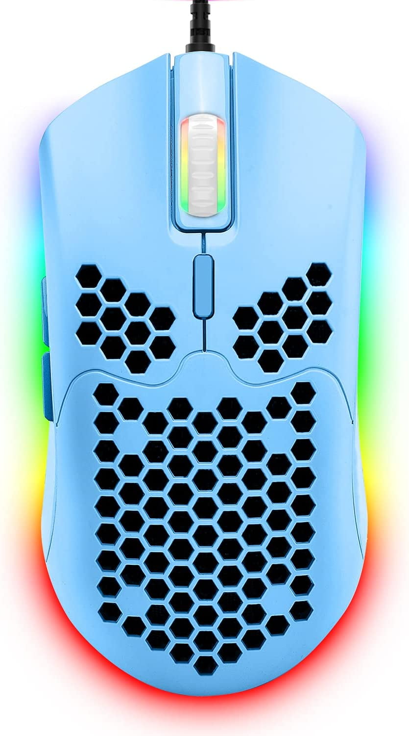 Wired Lightweight Gaming Mouse,RGB Backlit 6400DPI Computer Mouse ...
