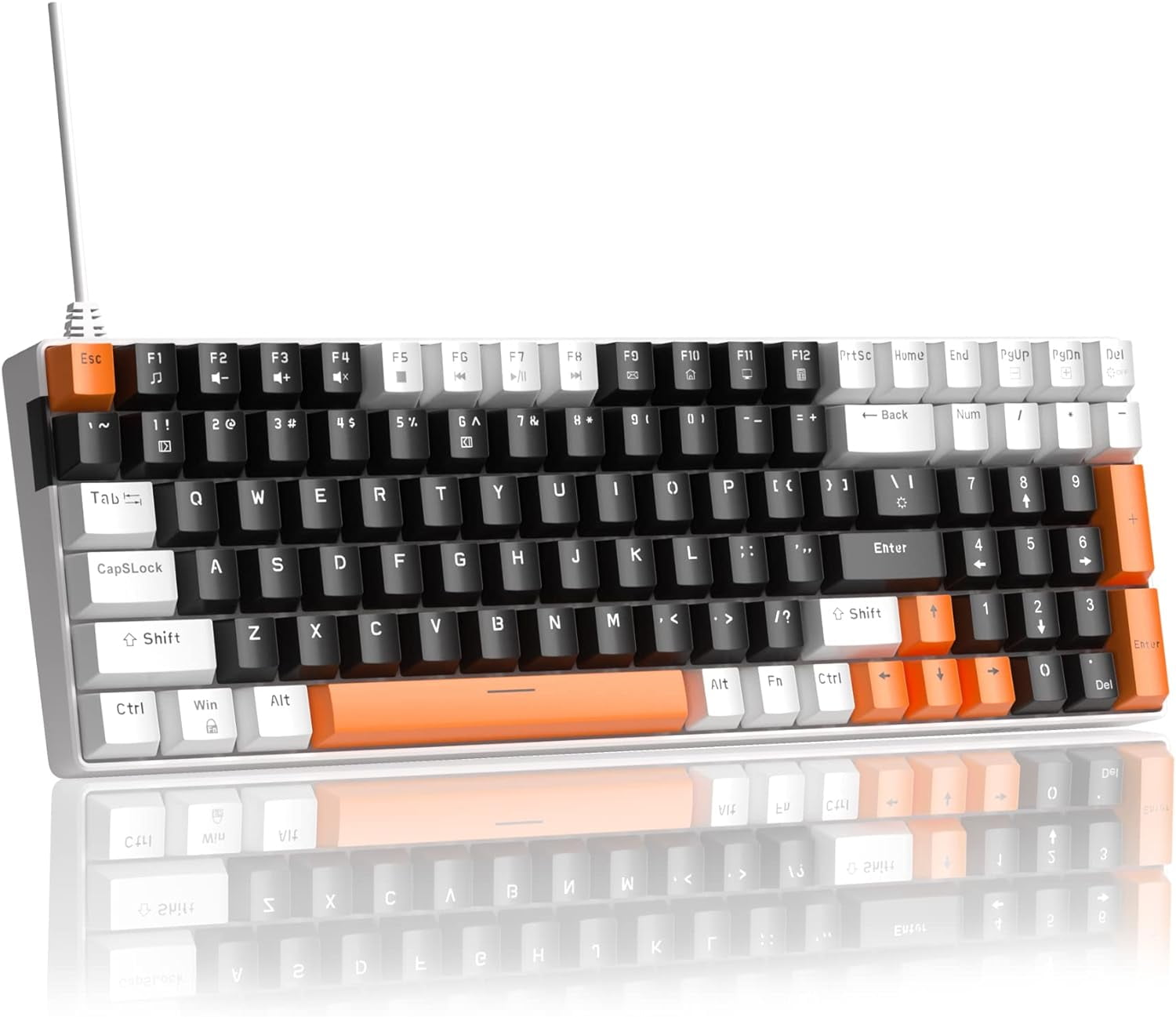 Wired Mechanical Gaming Keyboard, 100 Keys Compact Gaming Keyboard with ...