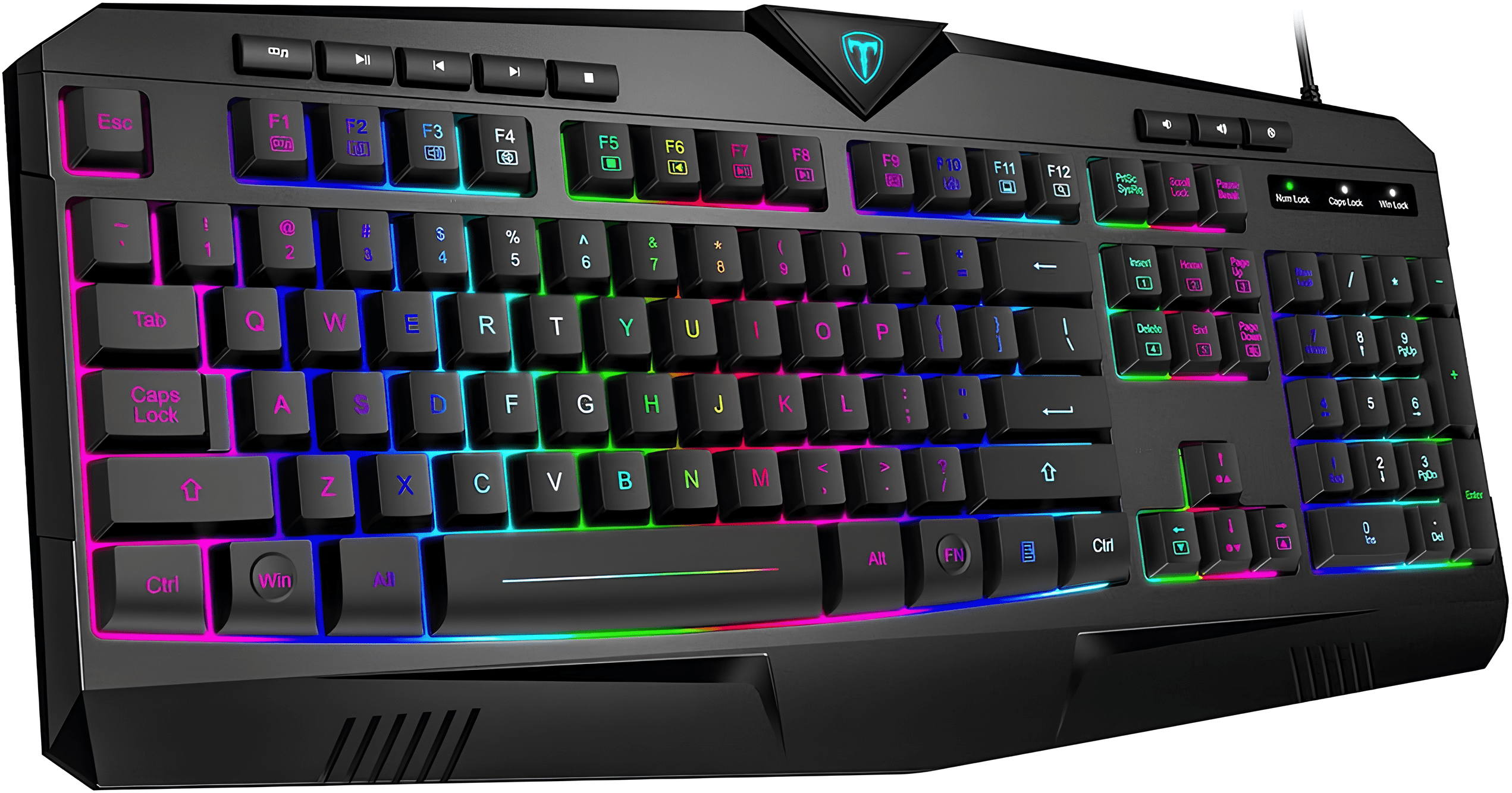 VicTsing Wired Gaming Keyboard, RGB Backlit Quiet Keyboard with 5-Level ...