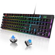 Ajazz AK873 Wired Hot Swappable Mechanical Keyboard, Coiled Cable, 22 ...