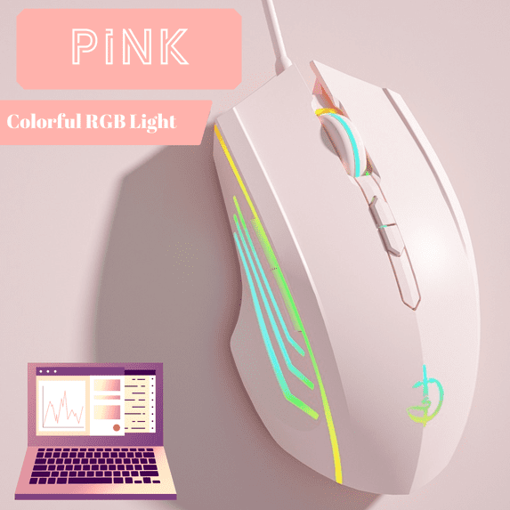 Wired Mouse RGB Gaming Mouse, 3200 DPI Wired Optical Mouse with ...