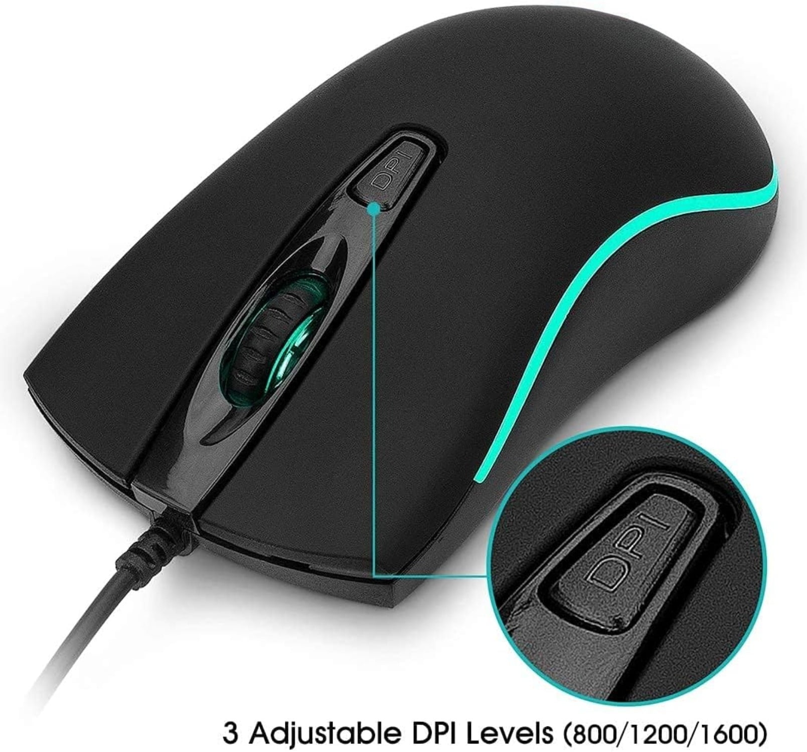 Wired Mouse, RM105 USB Computer Mouse,RGB Optical Office Mice for PC ...