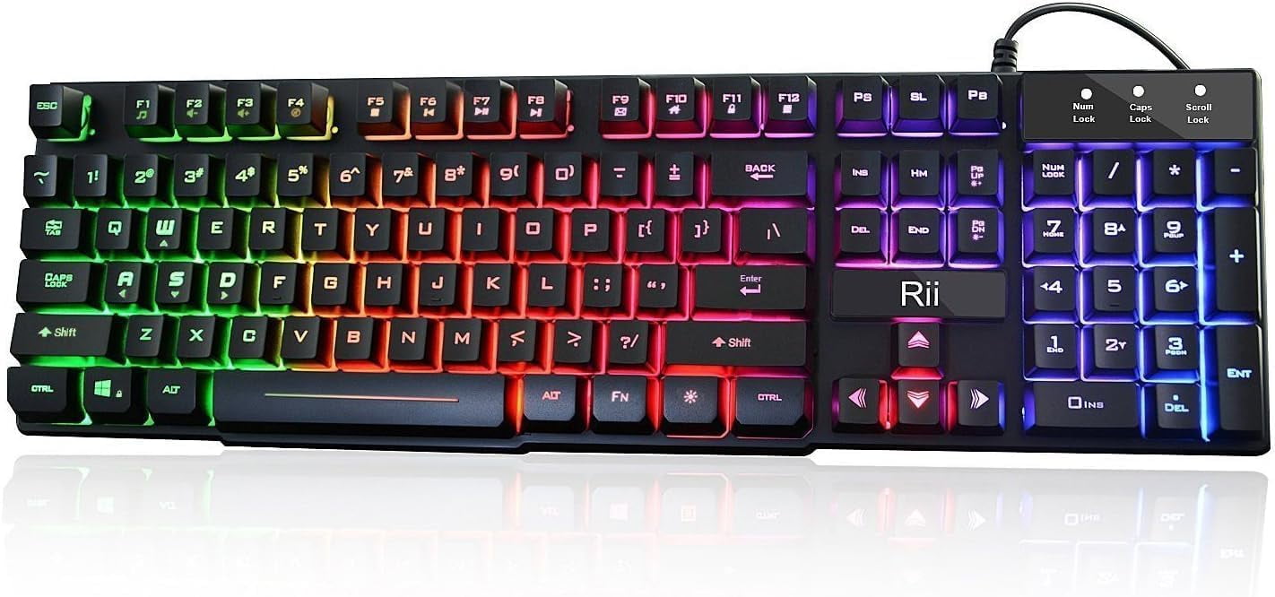 Wired Multimedia Gaming KeyboardProfessional Mechanical feeling backlit ...