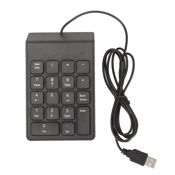 Wired Number Pad 18 Keys Ergonomic USB Plug and Play Quiet Typing Mini ...
