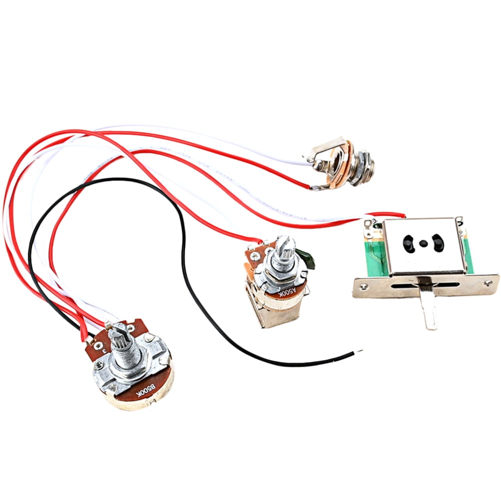 Wired Potentiometer Harness for Guitar Light Switch Electrical Silver ...