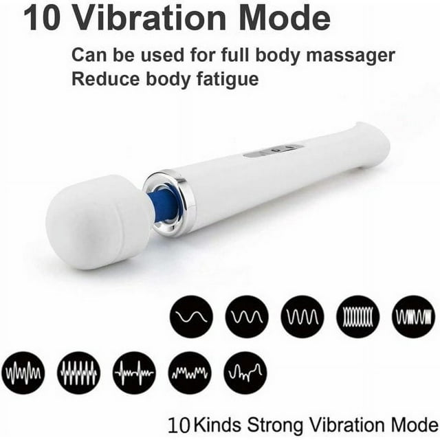 Wired Powerful Handheld Back Massager With 10 Speeds Strong Vibration Personal Therapy Massager