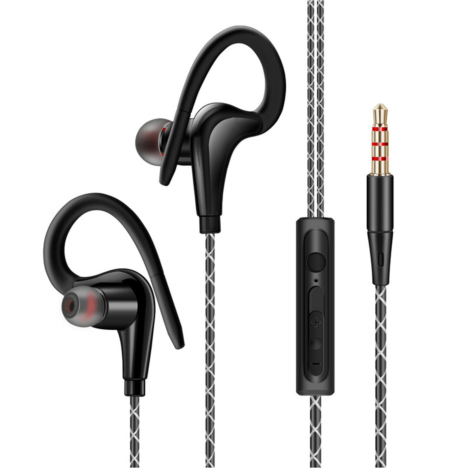 Wired Sport in-Ear Earbuds with Microphone, Wrap Around Running ...