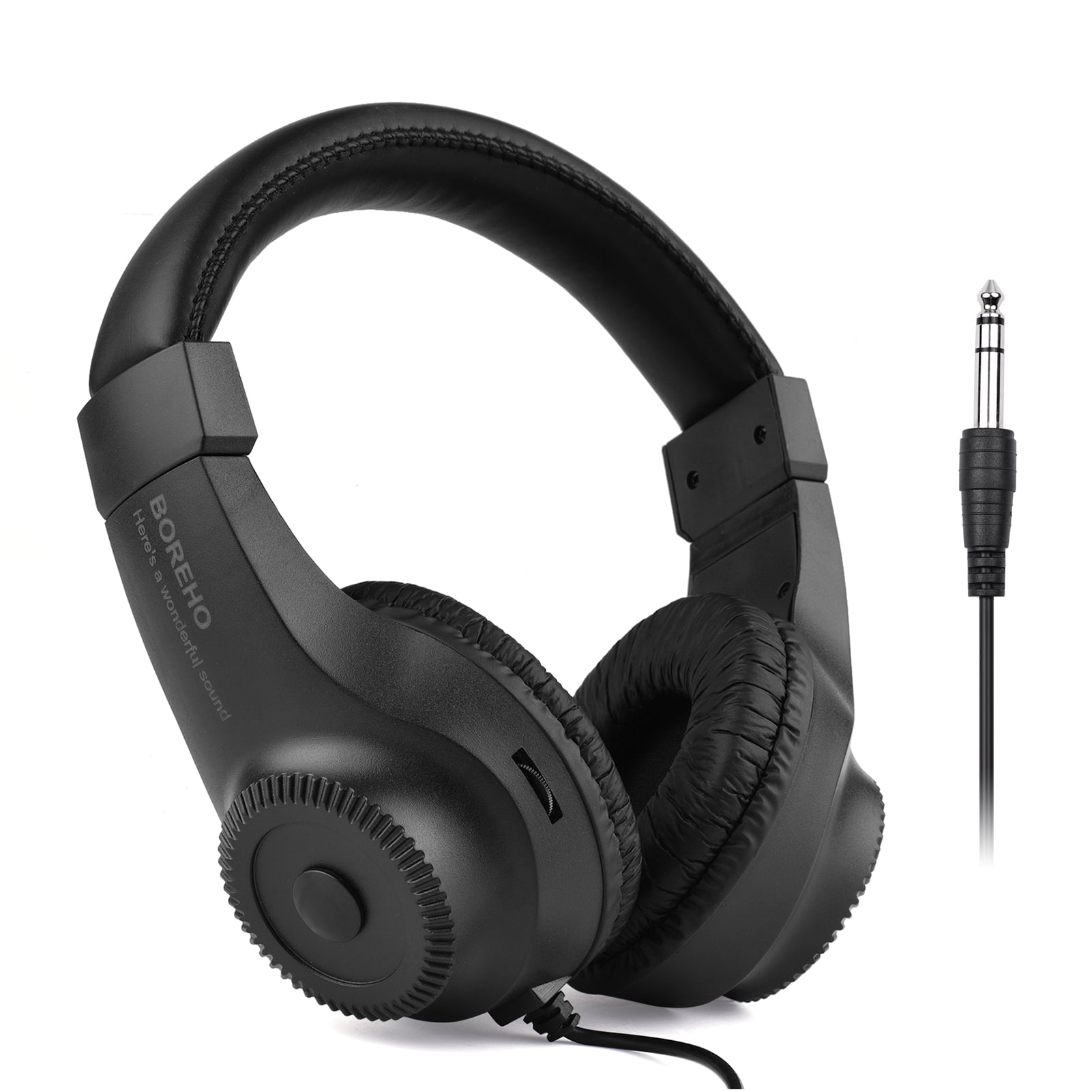Wired Stereo Monitor Headphones Over-ear Headset with 50mm Driver 6.5mm ...