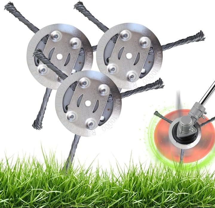Wired Trimmer Blade,Weed Wacker Eater Head,Steel Wire Wheel Grass ...