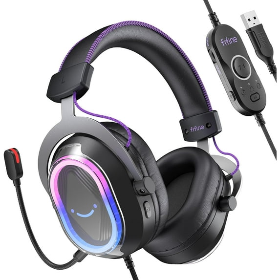 Wired USB Gaming Headset: 7.1 Surround Sound - Vibrant Customizable RGB ...