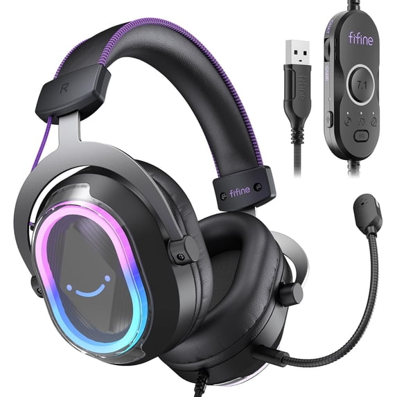 Wired USB Gaming Headset: 7.1 Surround Sound - Vibrant Customizable RGB ...