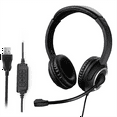 Wired USB Headset Call Center with Microphone Game Noise Canceling Over ...