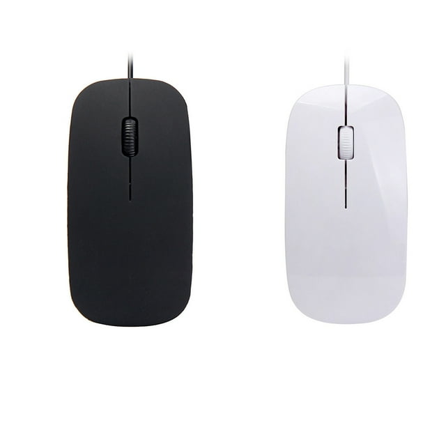 Wired Ultra-thin Mini Mouse Desktop Computer Laptop Matte Black White ...