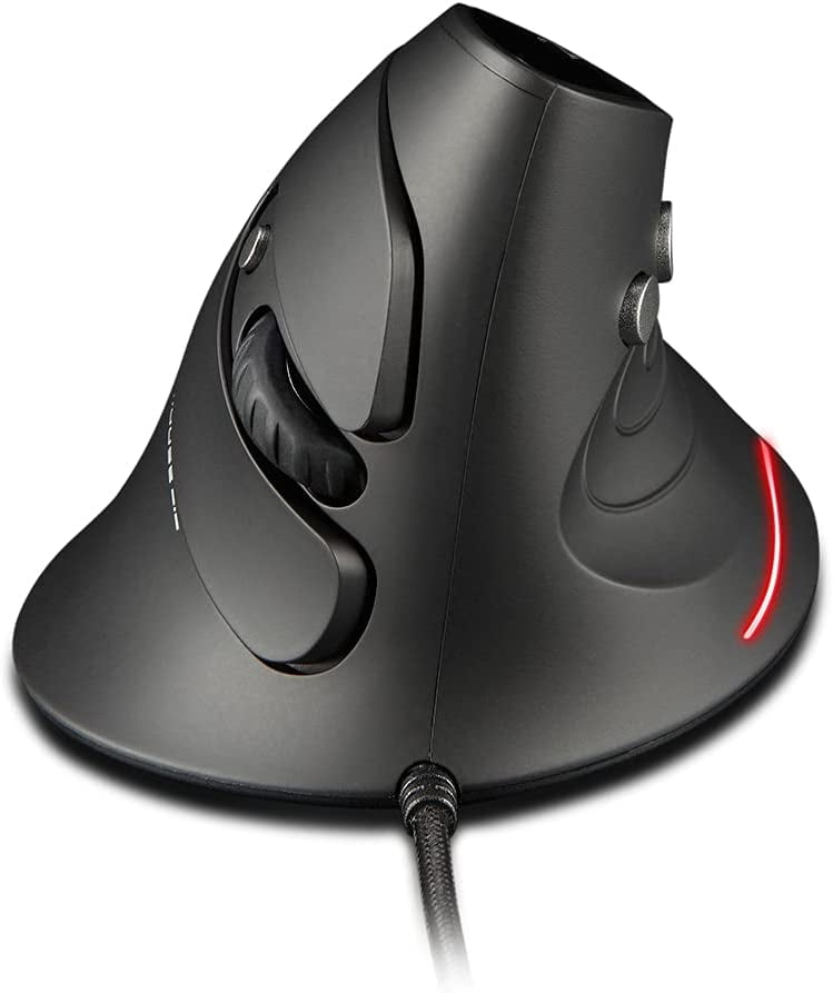 Wired Vertical Mouse,3200DPI,6 Buttons,Removable Wrist Rest,Ergonomic Design,LED Illumination ...