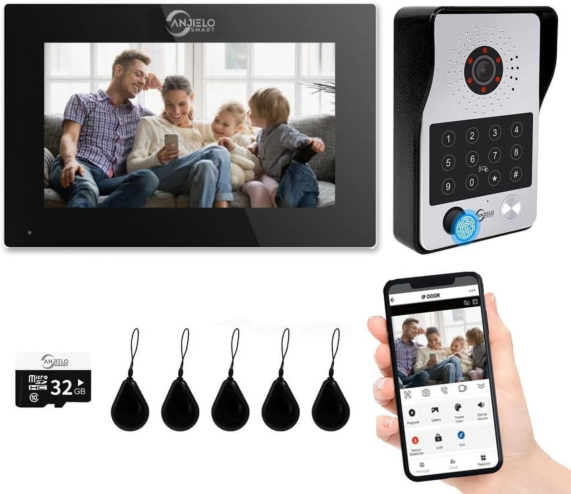 Wired Video Door Phone Apartment Intercom System,7 Inch Touch Monitor ...