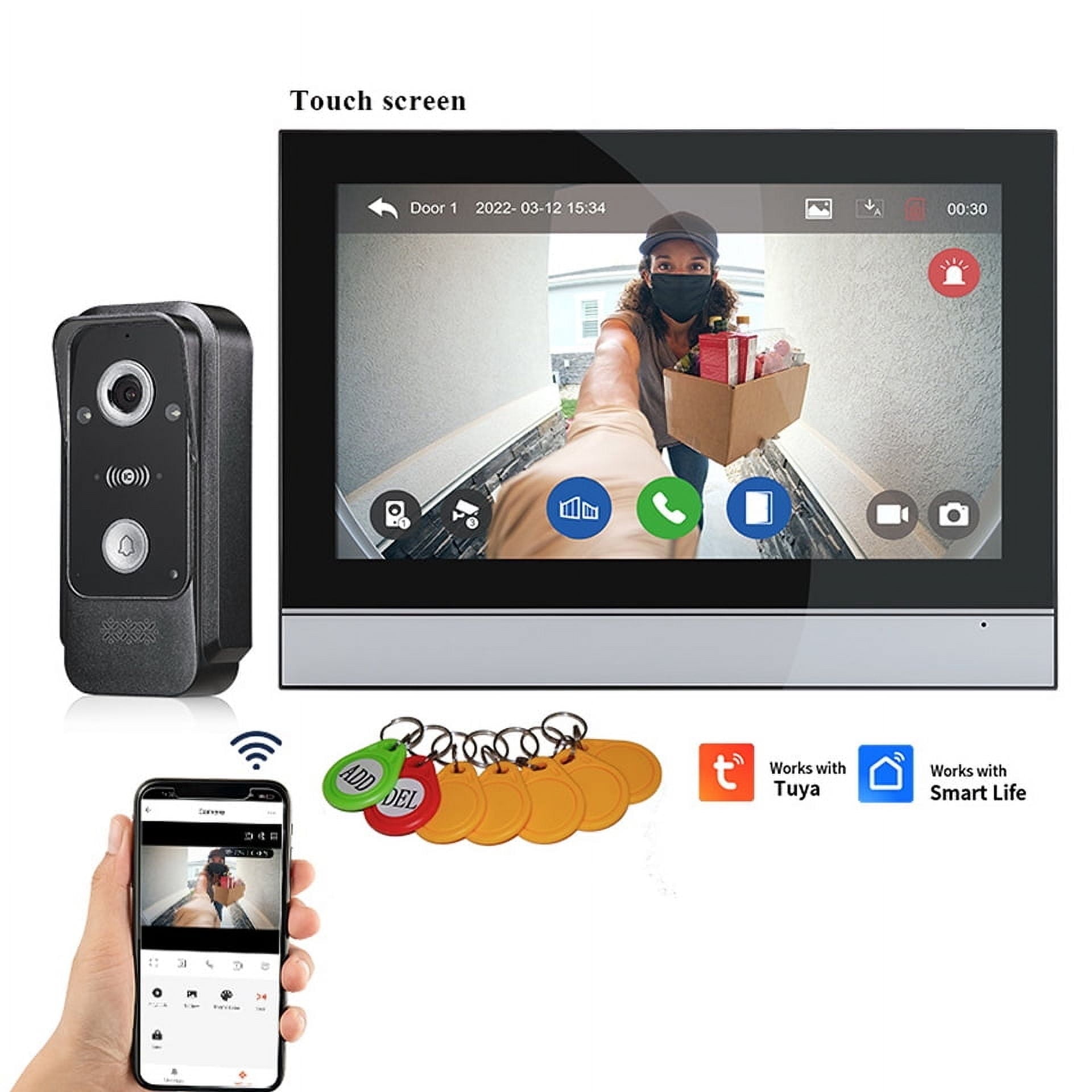 ANJIELO SMART Wired Video Intercom System, 10 Inch Touch Screen, 1080P ...