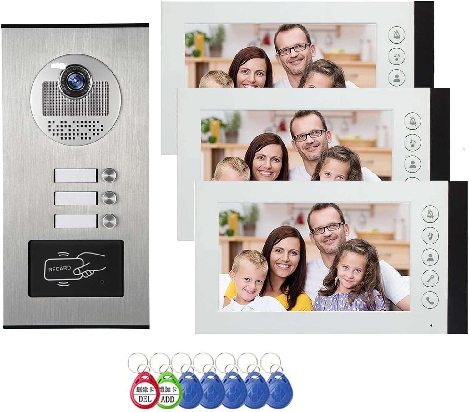 Wired Video Multifamily Apartment Intercom System,2/3/4/6/8/10/12 Units ...