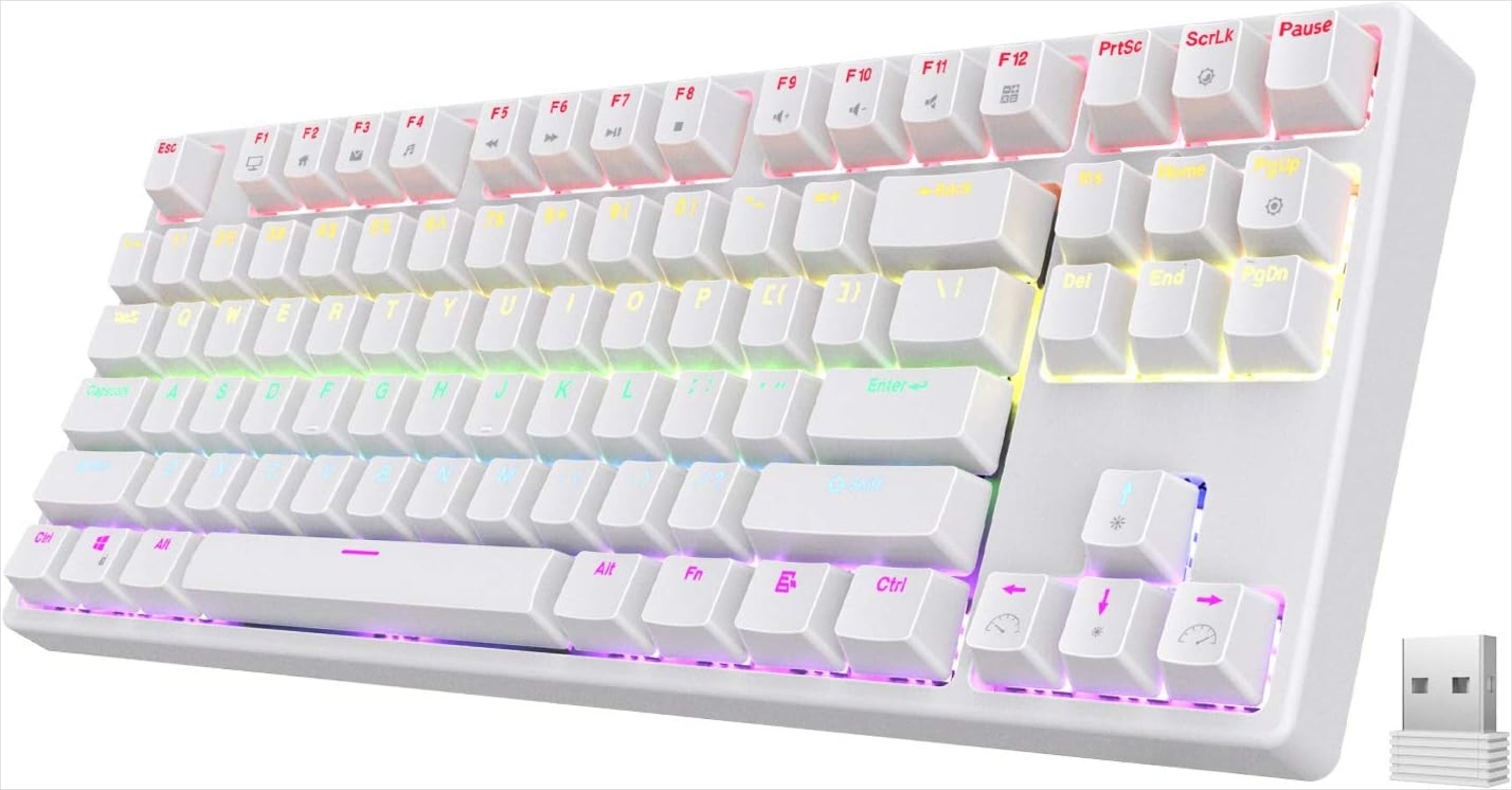 Wired/Wireless TKL Mechanical Gaming Keyboard, No Numpad Compact 2.4G ...