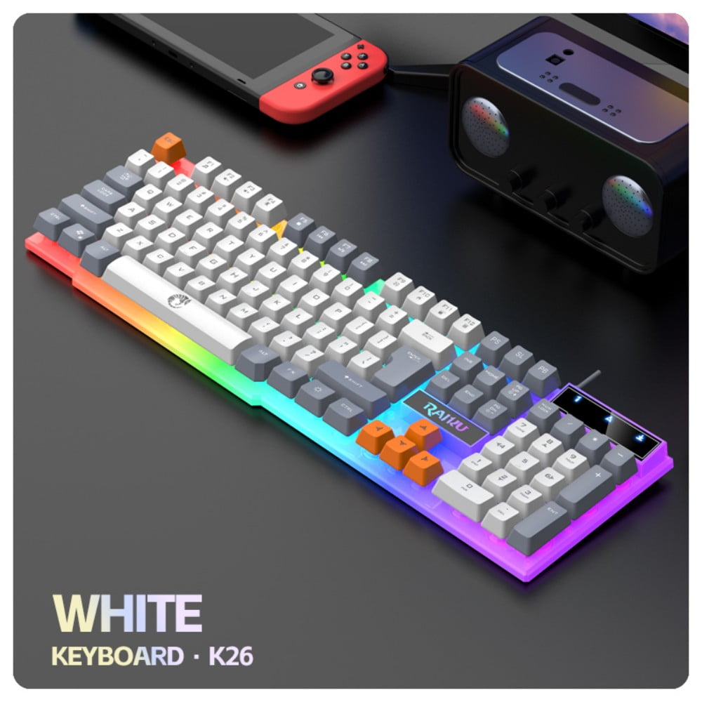 Wired keyboard - 104-key full-size backlit keys, ergonomic design ...