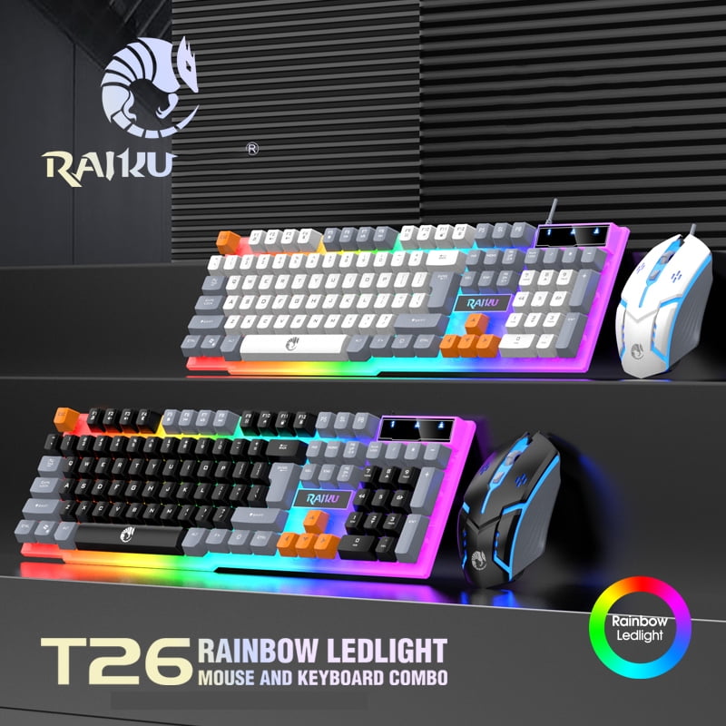 Wired keyboard - 104-key full-size backlit keys, ergonomic design ...