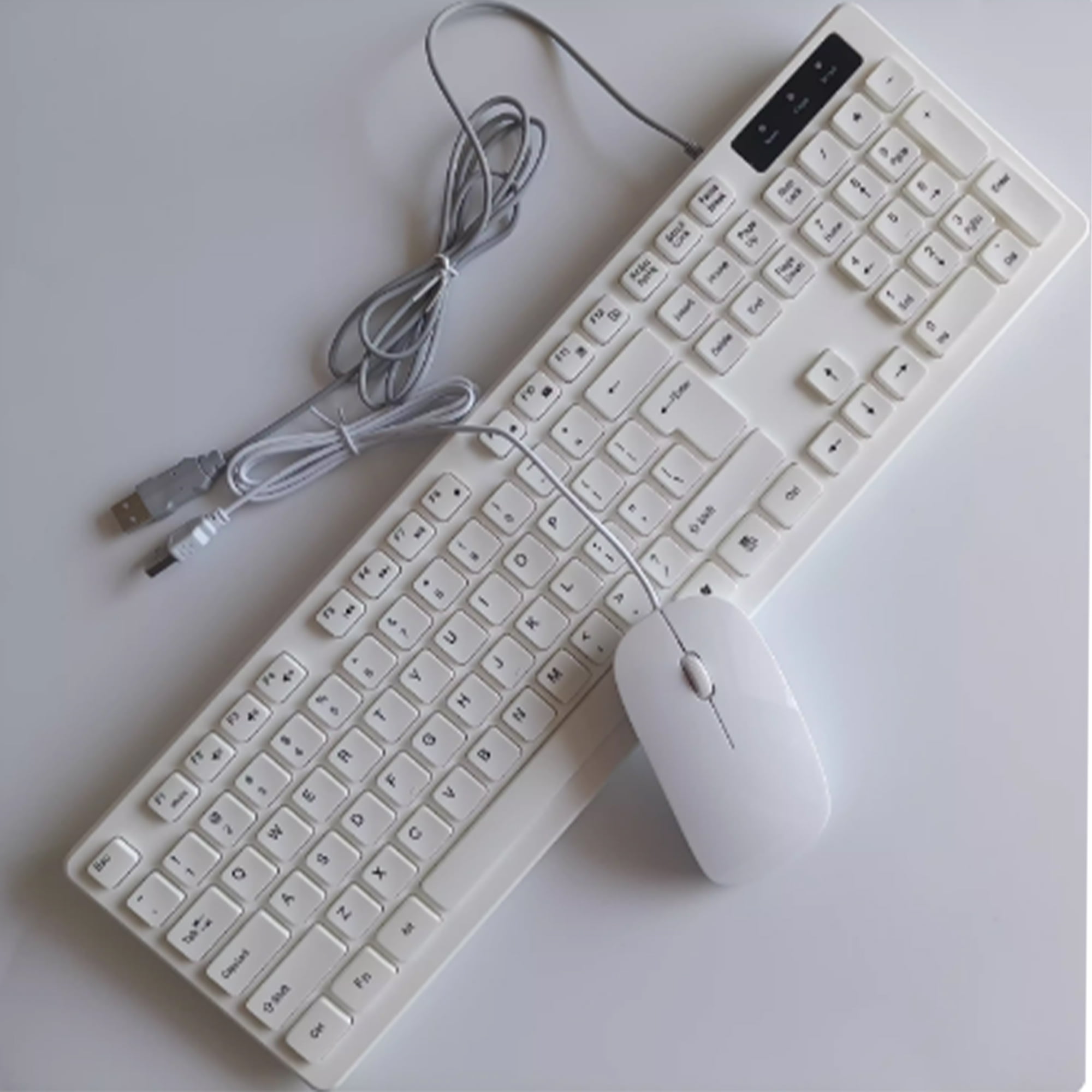 Wired keyboard white mouse set mute - Walmart.com
