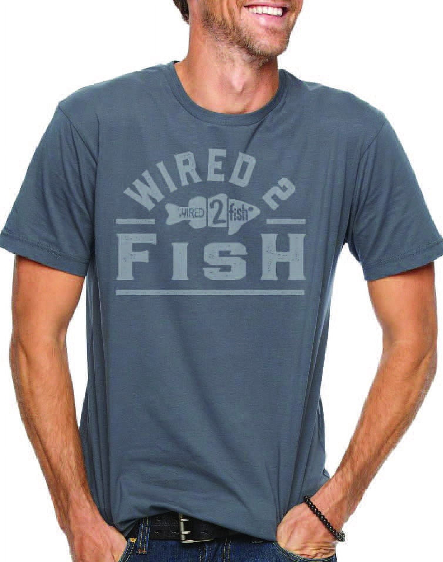 Wired2Fish Tone on Tone Logo T-shirt - Charcoal, 2XLarge - Walmart.com