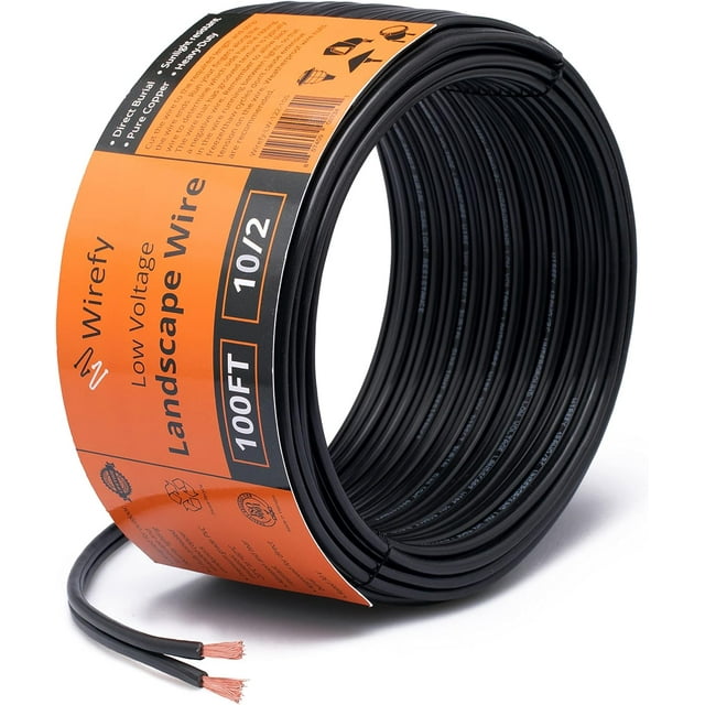 Wirefy 10/2 Low Voltage Landscape Lighting Wire - 10-Gauge 2-Conductor ...