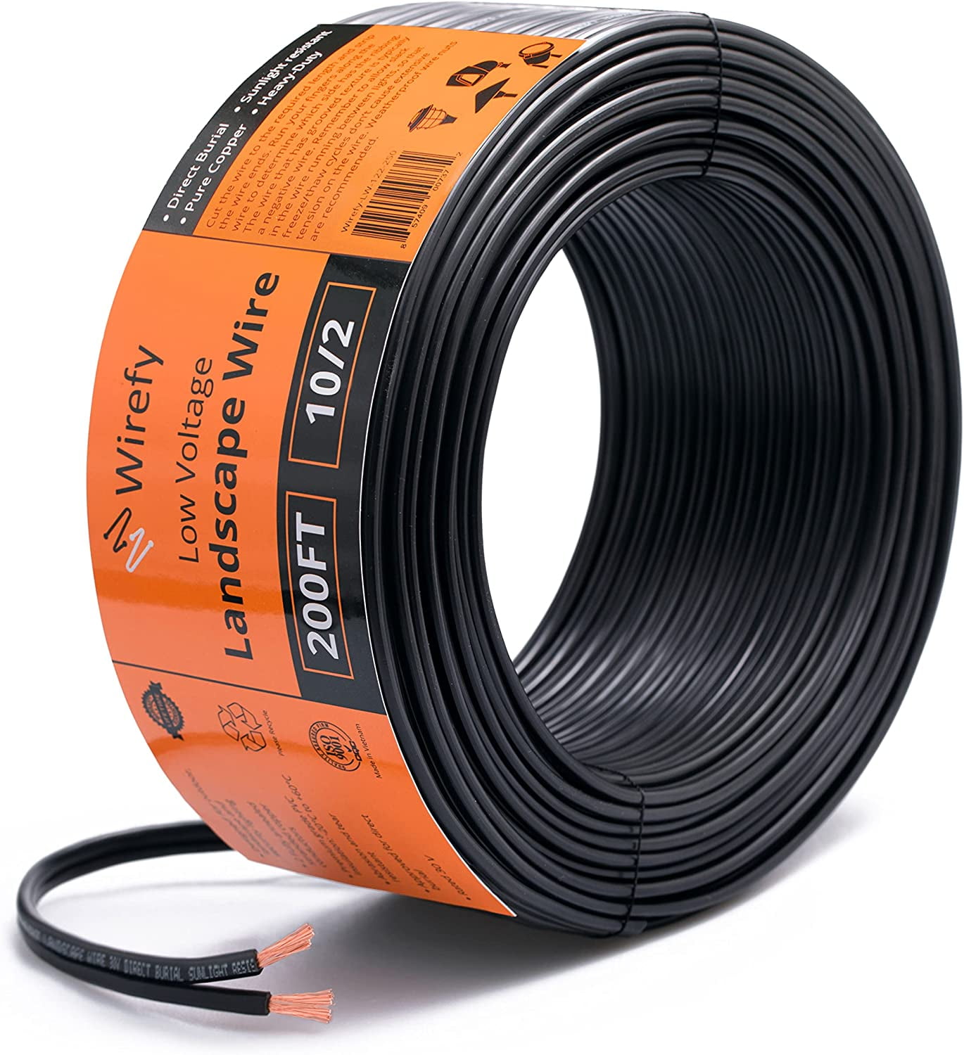 Wirefy 10/2 Low Voltage Landscape Lighting Wire - 10-Gauge 2-Conductor ...
