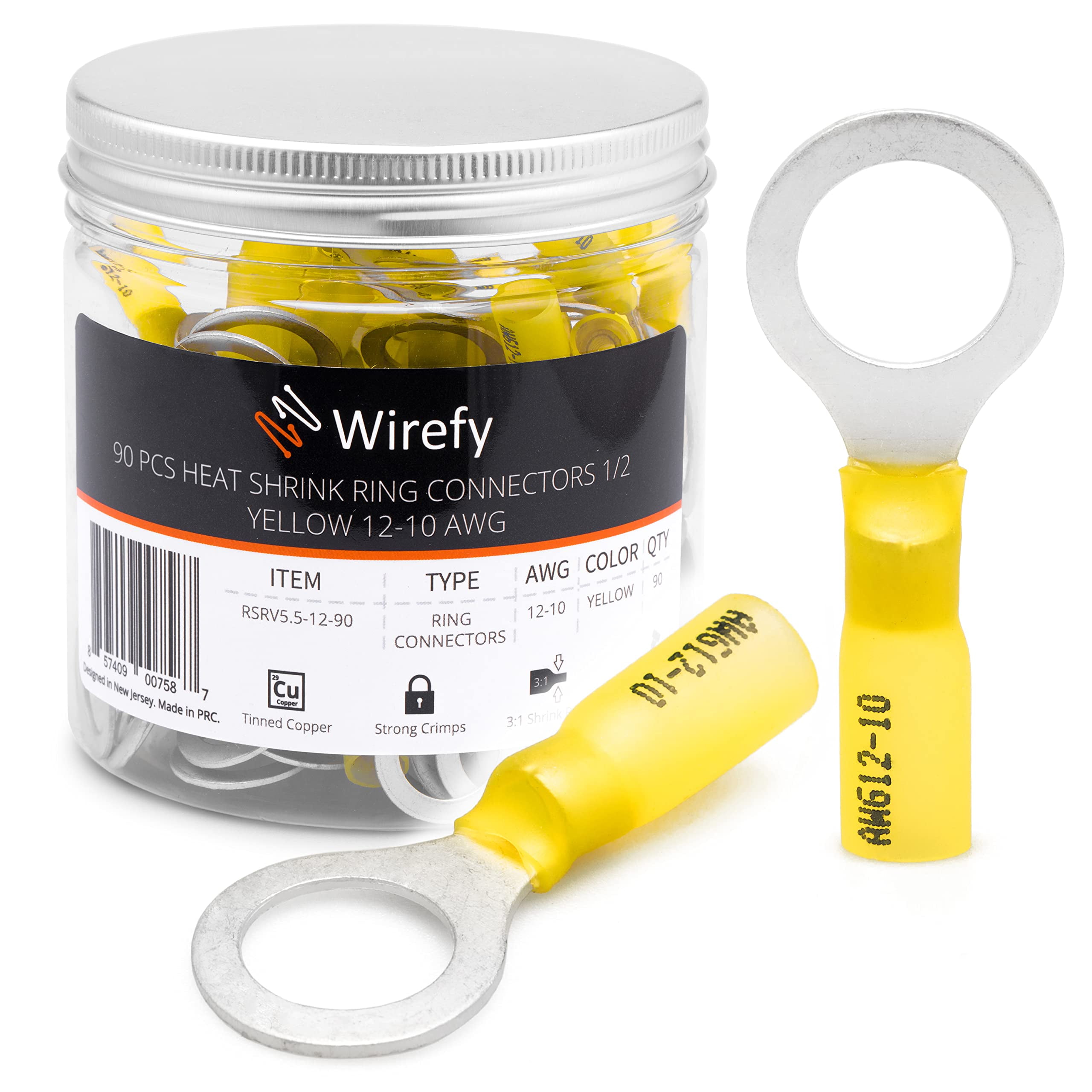 Wirefy Heat Shrink Ring Terminals 1/2" - Marine Grade Terminal ...