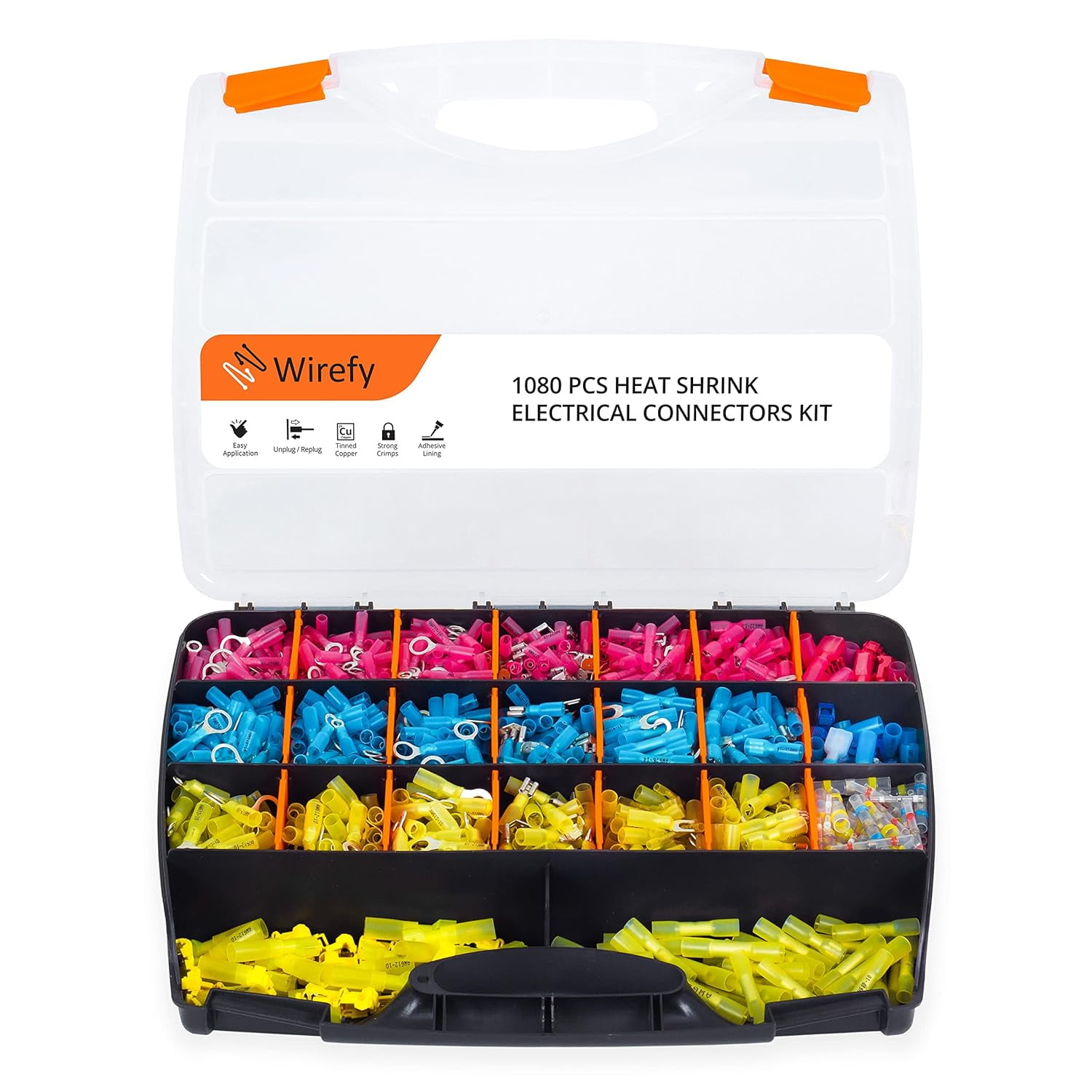 Wirefy Heat Shrink Wire Connectors Kit - Marine Grade Electrical ...