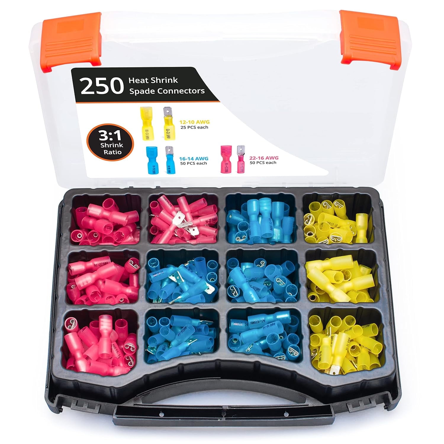 Wirefy Spade Connector Kit - Male and Female Spade Wire Connectors Kit ...