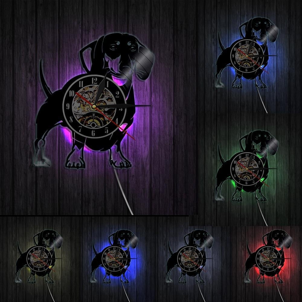Wirehaired Dachshund Dog Wall Clock Dog Wiener-Dog Vinyl Record Wall ...