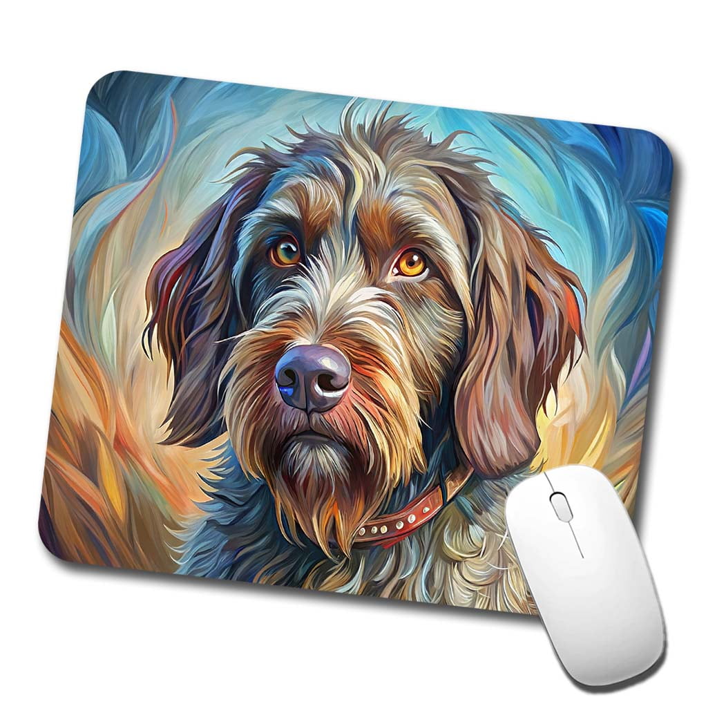 Wirehaired Pointing Griffon Dog Expressionism Art Mouse Pad Low Profile ...