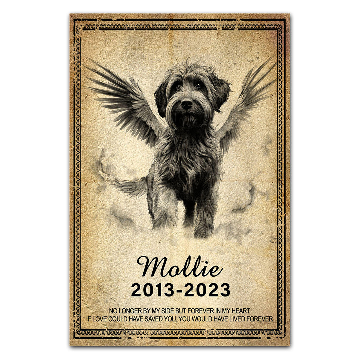 Wirehaired Pointing Griffon Dog Memorial Poster/Framed Canvas Prints ...