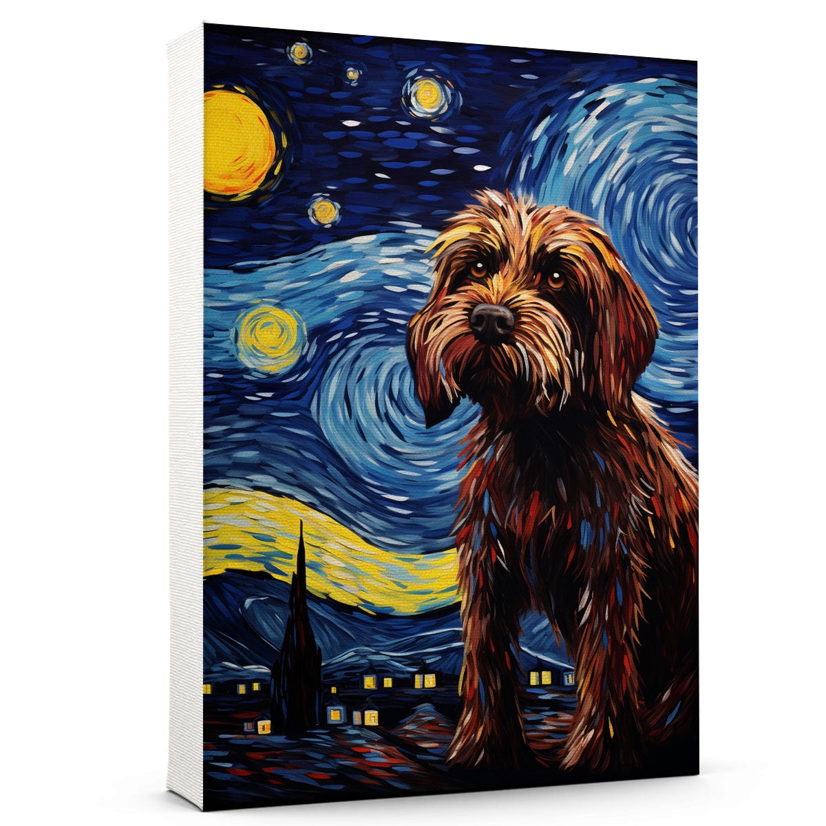Wirehaired Pointing Griffon Gift Starry Night Dog Canvas Wall Art ...