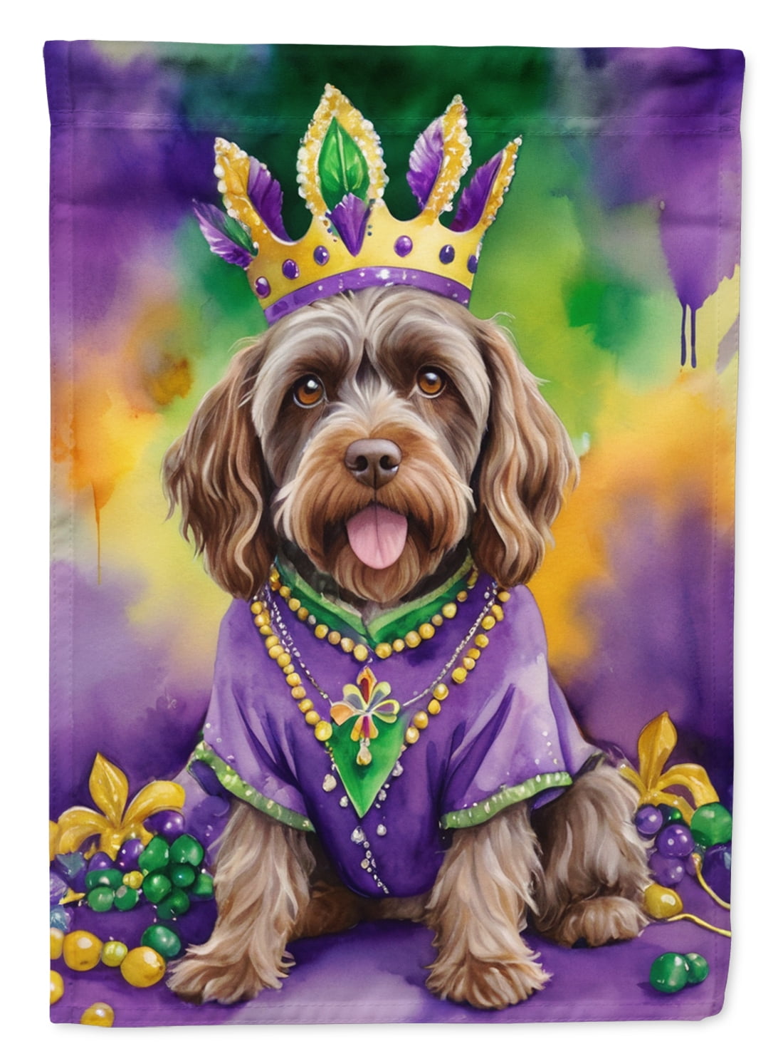 Wirehaired Pointing Griffon King of Mardi Gras House Flag - Walmart.com