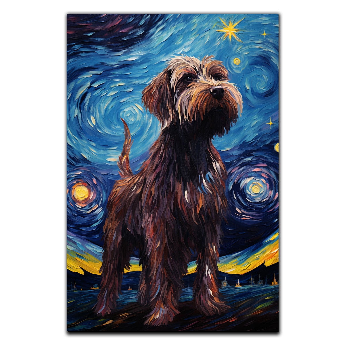 Wirehaired Pointing Griffon Paintings Canvas for Wall Decorations ...
