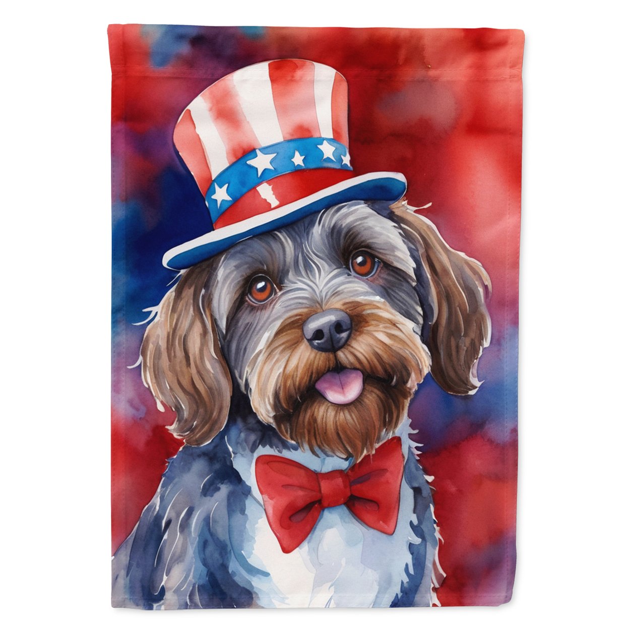 Wirehaired Pointing Griffon Patriotic American House Flag 28 in x 40 in ...