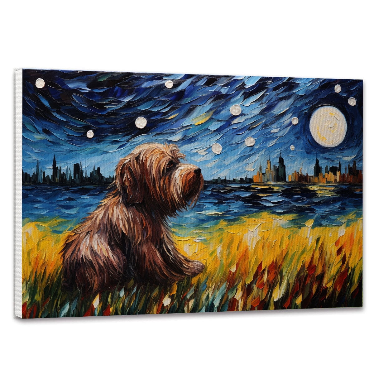 Wirehaired Pointing Griffon Pet 11X17 Unframed Starry Night Van Gogh ...