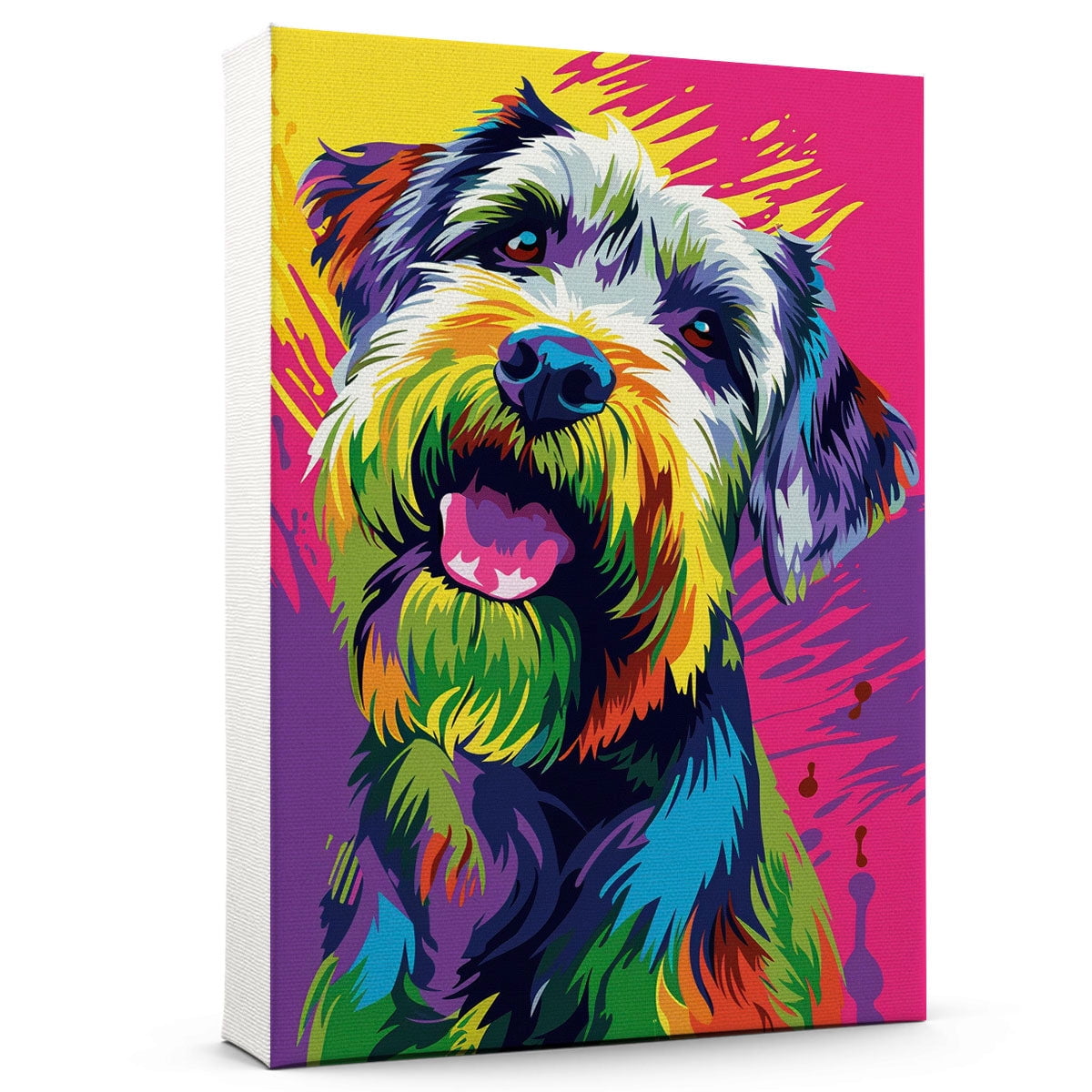 Wirehaired Pointing Griffon Poster Wall Art - Colorful Dog Canvas Wall ...