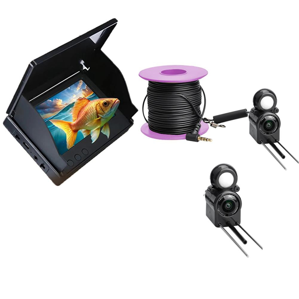 Wirel derwater Fishing Camera, 4.3/5 Inch Waterproof Ice Fishing Camera Profional 50/65/100ft ...