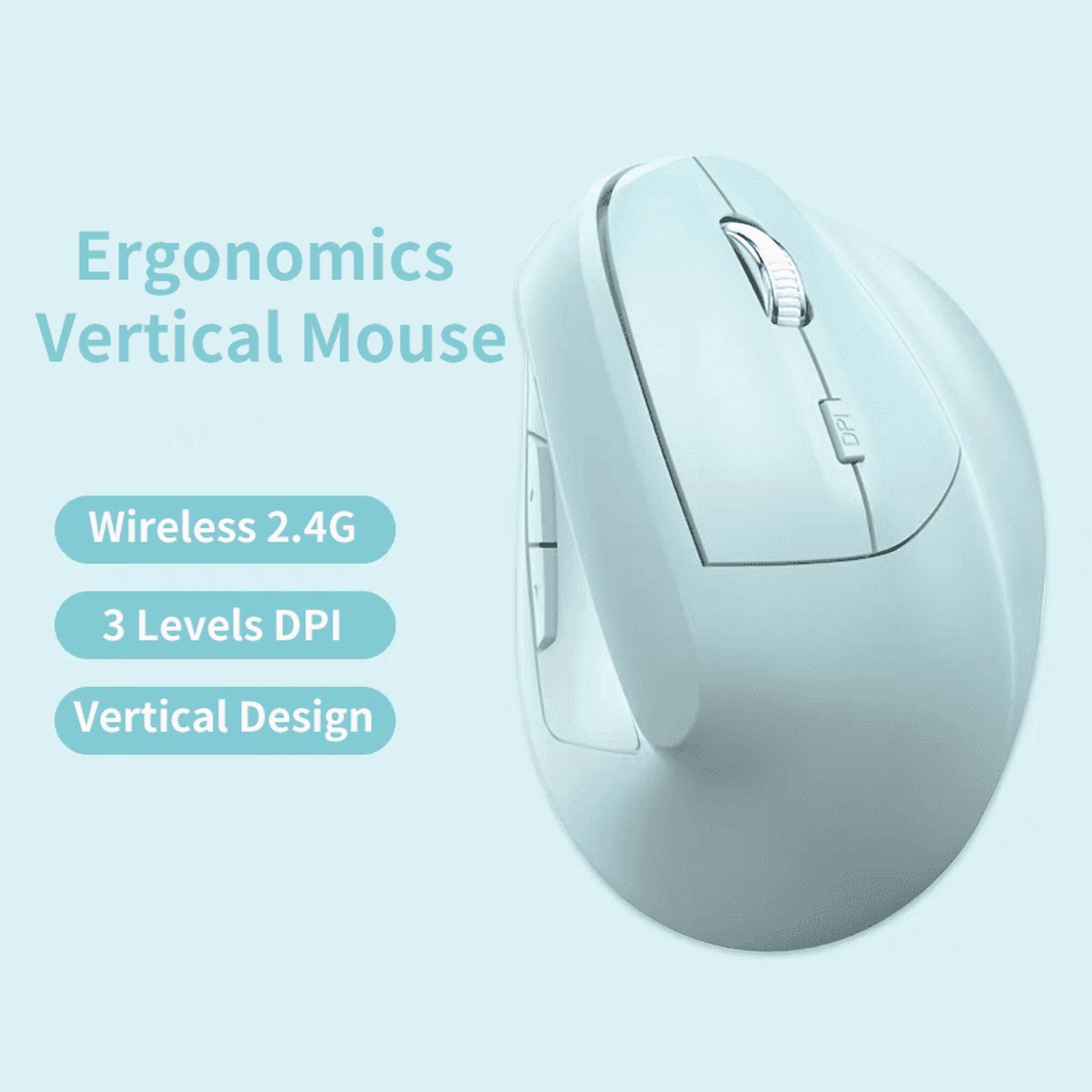 Wireless 2.4G Vertical Mouse Ergonomics Design DPI Button With Side ...