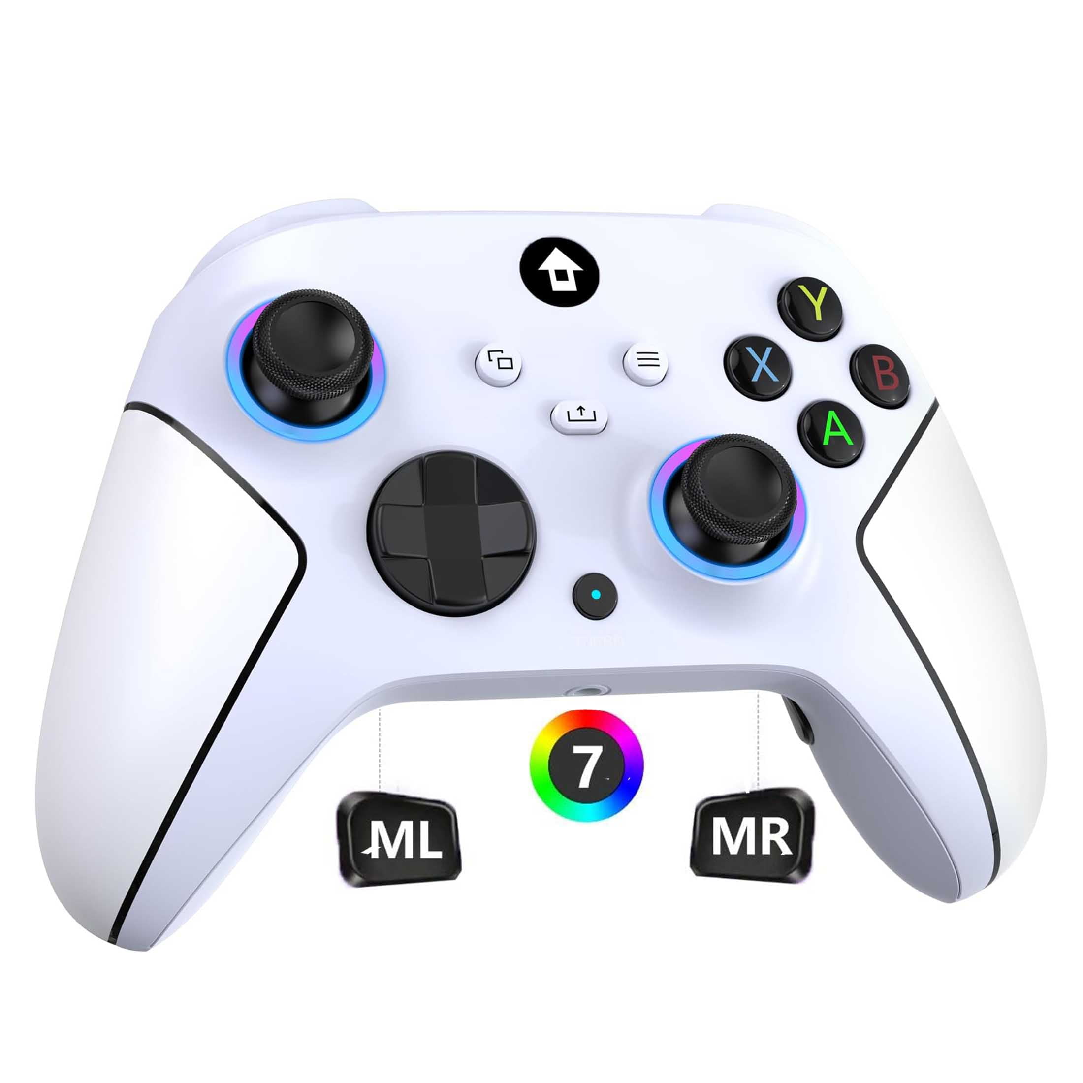 Wireless 2.4GHz Controller with 7 Colors RGB Light for Xbox Controller ...