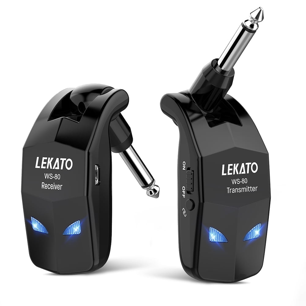LEKATO Wireless Guitar System 2.4GHz Transmitter Receiver 100 Feet with ...
